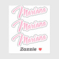 Mariana Decorative Name in Pink x3 Sticker | Zazzle
