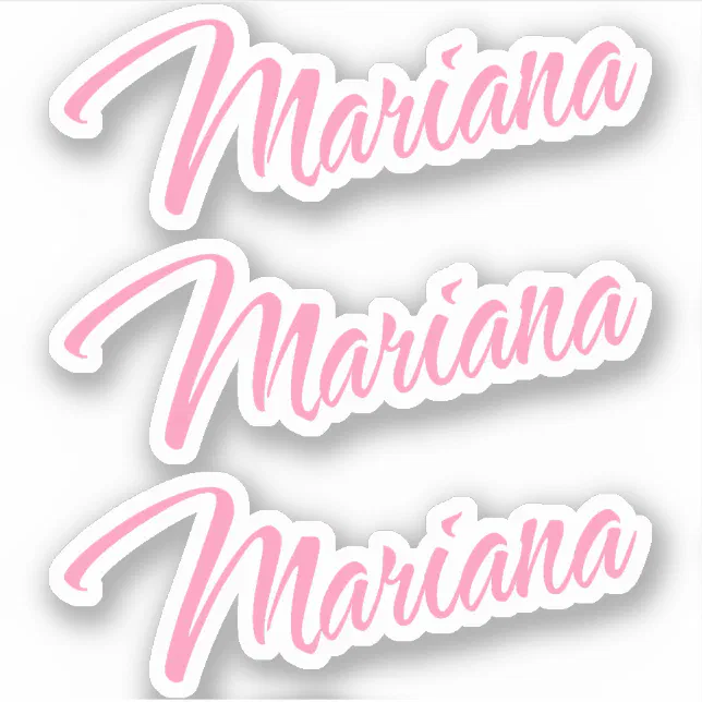 Mariana Decorative Name in Pink x3 Sticker | Zazzle