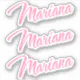 Mariana Decorative Name in Pink x3 Sticker | Zazzle