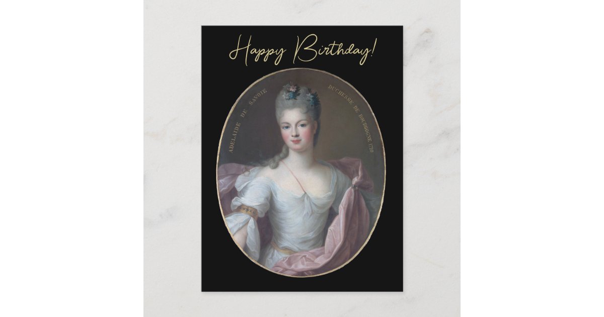 Marie Adélaïde de Savoie Happy Birthday Postcard | Zazzle