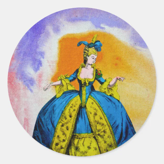 Marie Antoinette by Michael Moffa Classic Round Sticker | Zazzle