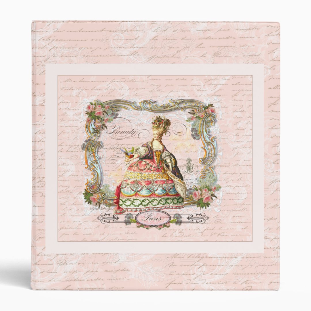 Marie Antoinette French Script Binder Album | Zazzle