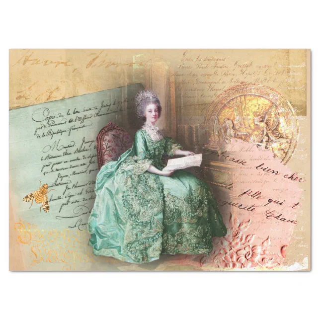 Marie Antoinette Letters Wax Seal Tissue Paper | Zazzle
