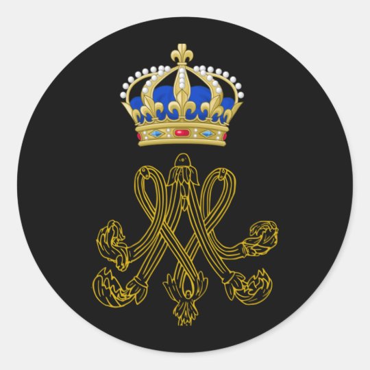 Marie Antoinette Monogram Classic Round Sticker | Zazzle.com
