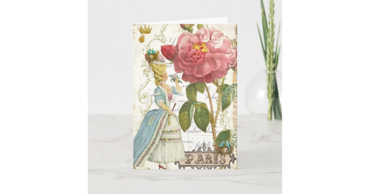 Marie Antoinette Versailles Rose Card | Zazzle