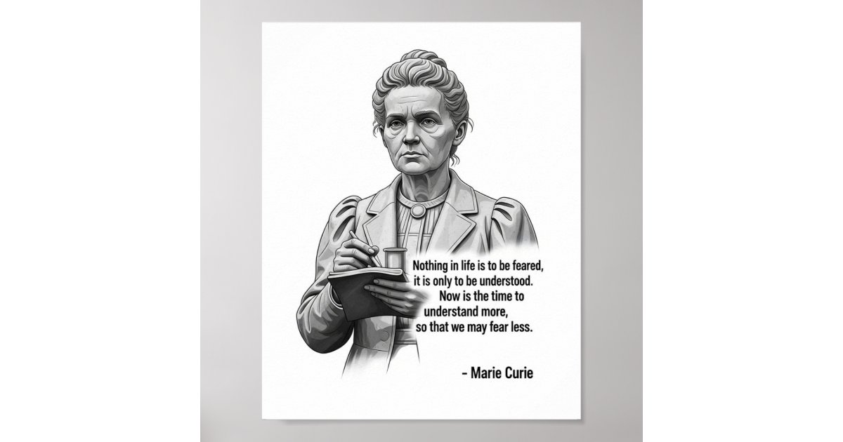 Marie Curie Inspirational Science Poster – Pioneer | Zazzle