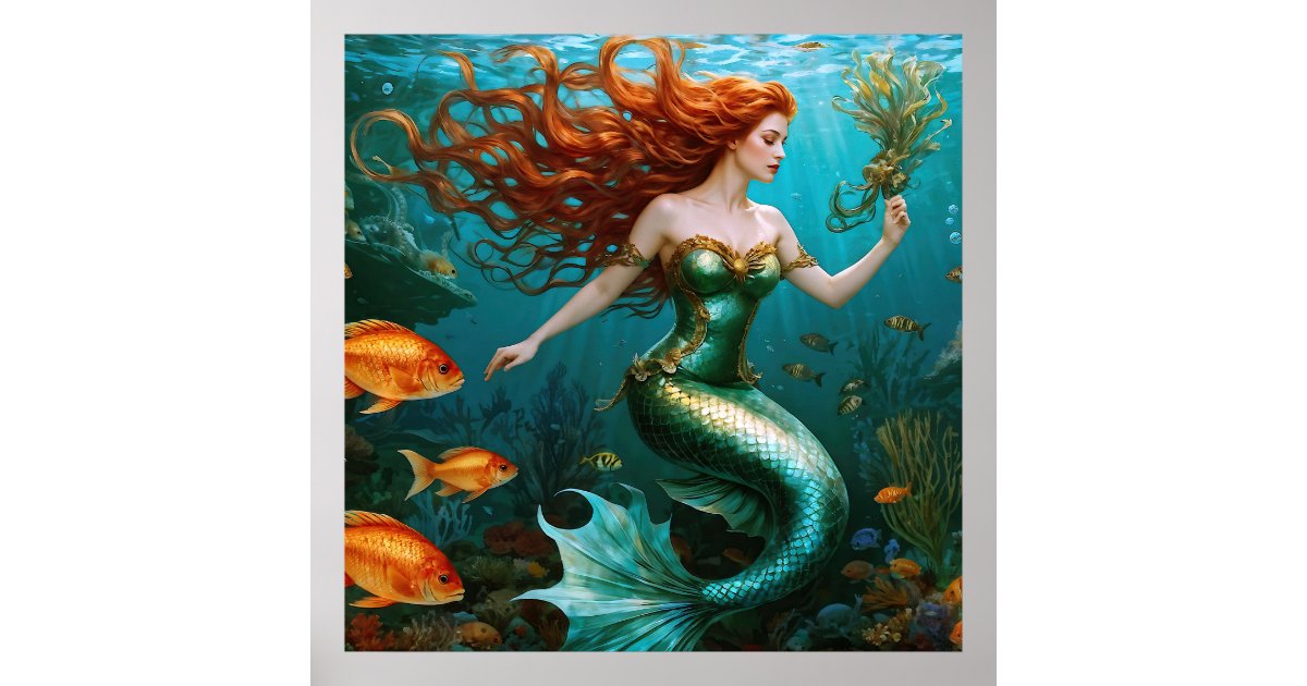 “Marielle” V2 – Beautiful Dancing Mermaid Poster | Zazzle