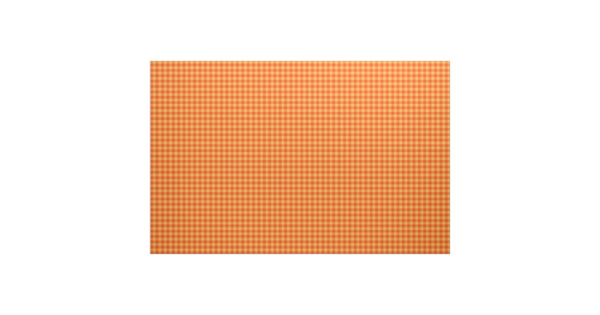Marigold Orange and Yellow Check Gingham Pattern Fabric | Zazzle