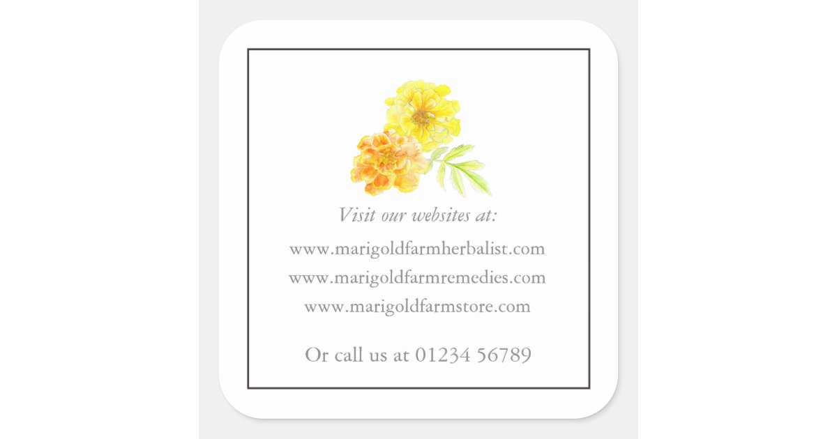 Marigold template website Sticker | Zazzle