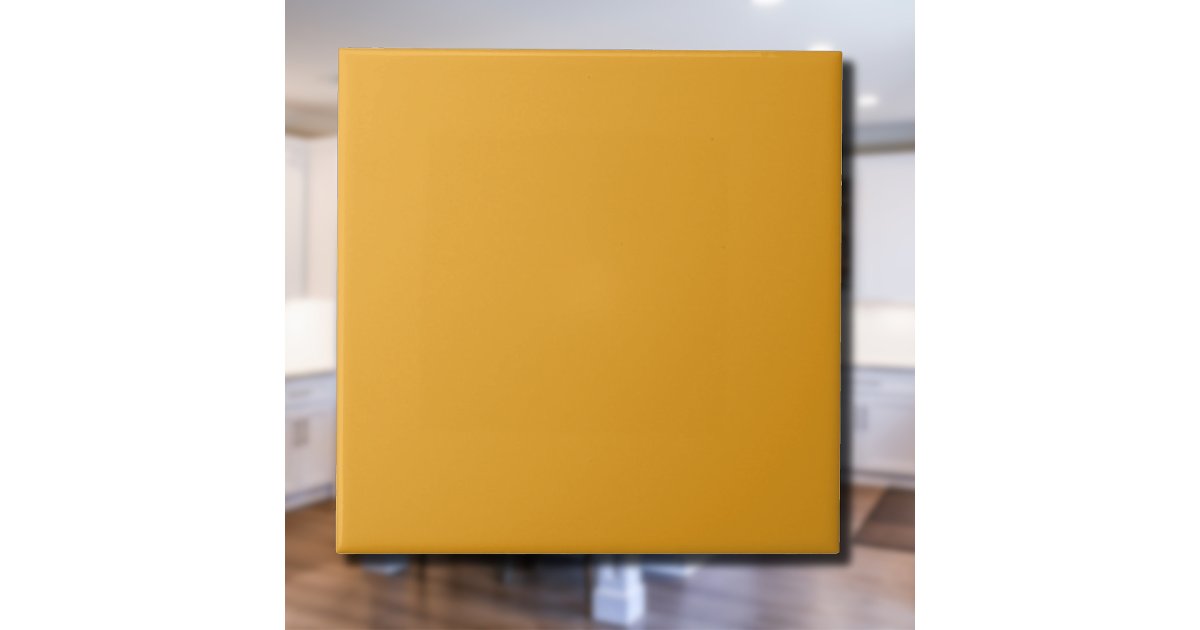 Marigold Yellow Solid Color | Classic Elegant Ceramic Tile | Zazzle