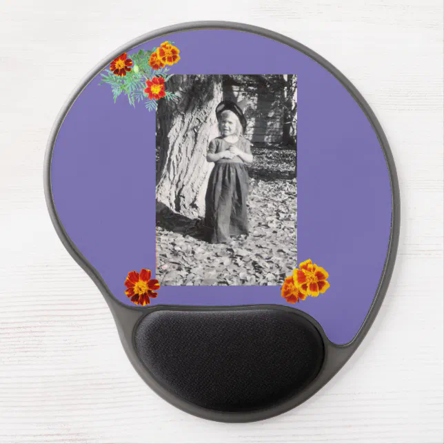 Marigolds Halloween Photo of Costumed Child Purple Gel Mouse Pad | Zazzle