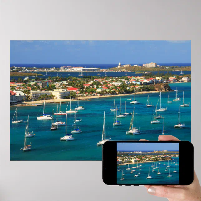 Marigot Harbor Waterfront, St. Martin Poster | Zazzle