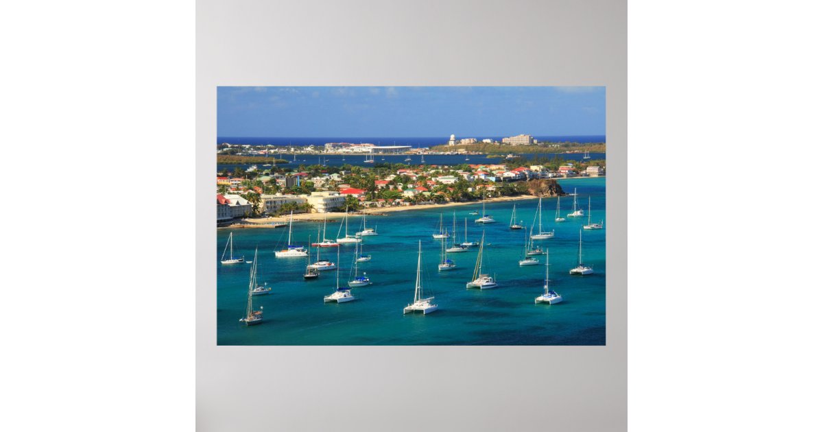 Marigot Harbor Waterfront, St. Martin Poster | Zazzle