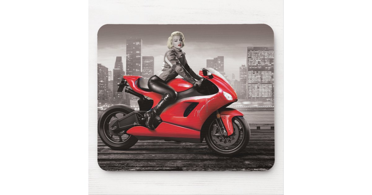 Marilyn's Motorcycle Mouse Pad | Zazzle