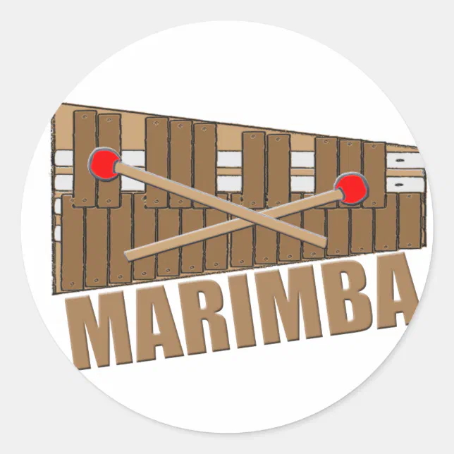 Marimba Classic Round Sticker | Zazzle