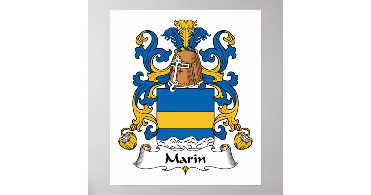 Marin Family Crest Poster | Zazzle