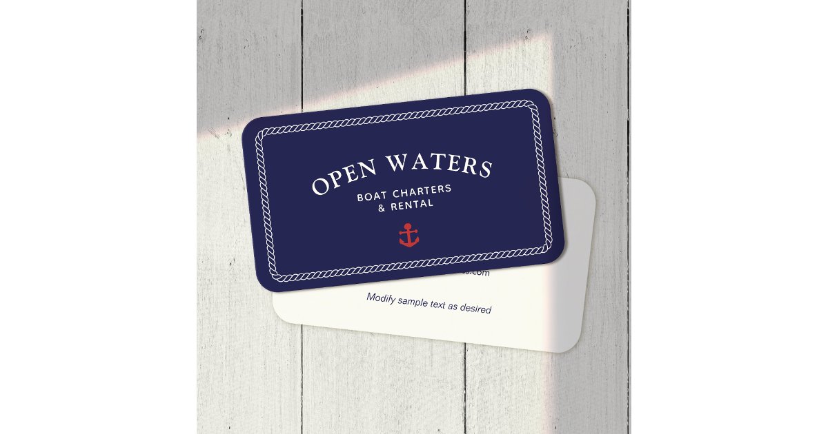 Marina Nautical Rope Anchor Boat Business Card | Zazzle