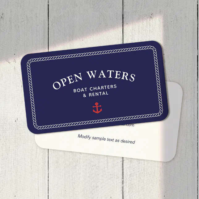 Marina Nautical Rope Anchor Boat Business Card | Zazzle