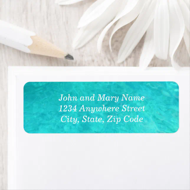 Marine Blue Water Color Return Address Label | Zazzle