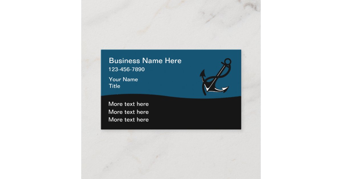 Marine Boating Ship Anchor Business Cards | Zazzle