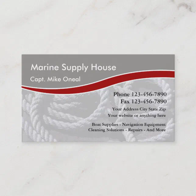 Marine Boating Supply Business Card | Zazzle