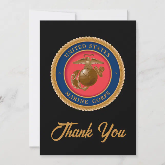 Marine Corps Seal Thank You Card | Zazzle