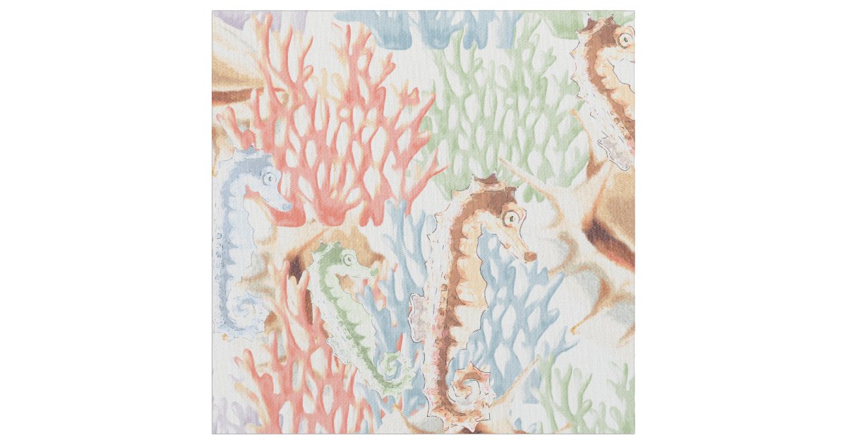 Marine Life, Colorful Underwater Fabric | Zazzle