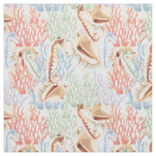 Marine Life, Colorful Underwater Fabric | Zazzle