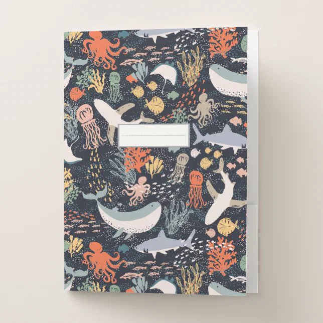Marine Life Pocket Folder | Zazzle