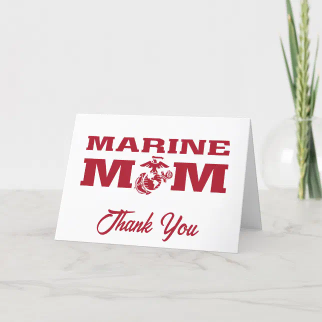 Marine Mom Thank You Card | Zazzle