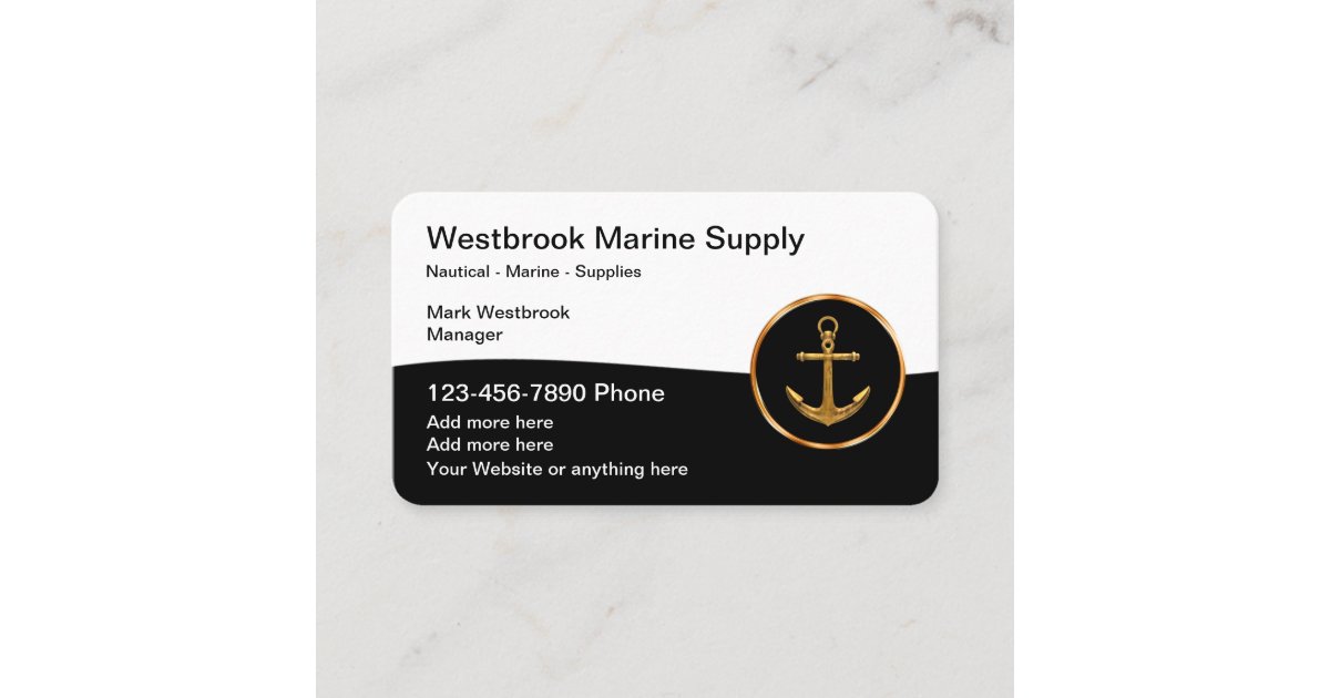 Marine Nautical Supply Services Business Card | Zazzle