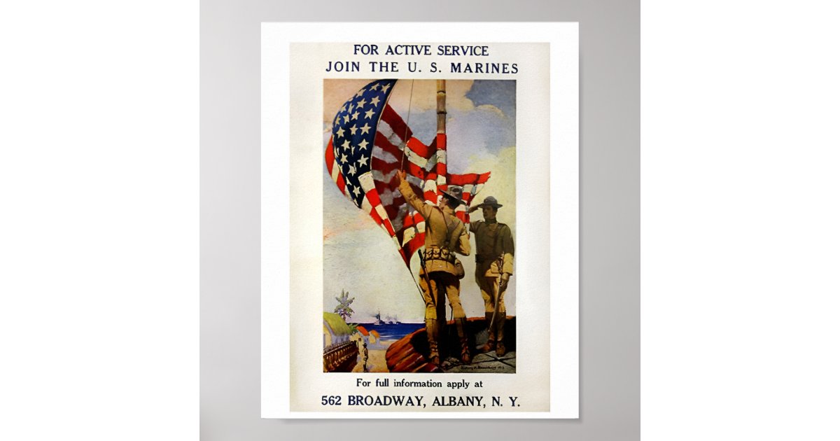 Marine Recruiting Flag Poster | Zazzle