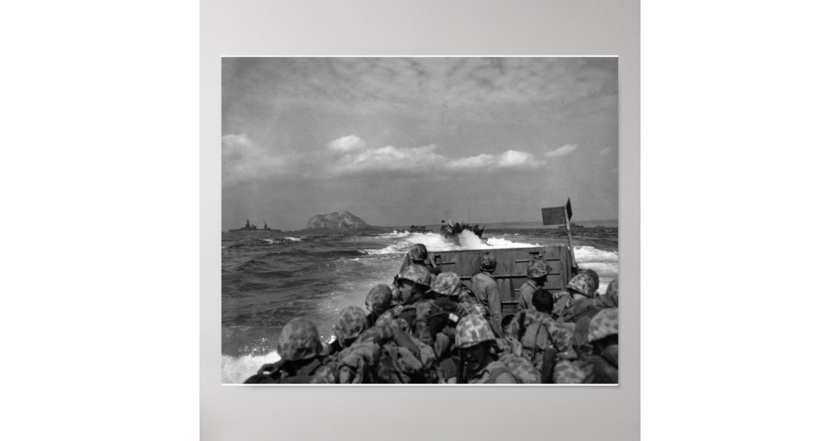 Marines Approaching Iwo Jima - WW2 - 1945 Poster | Zazzle