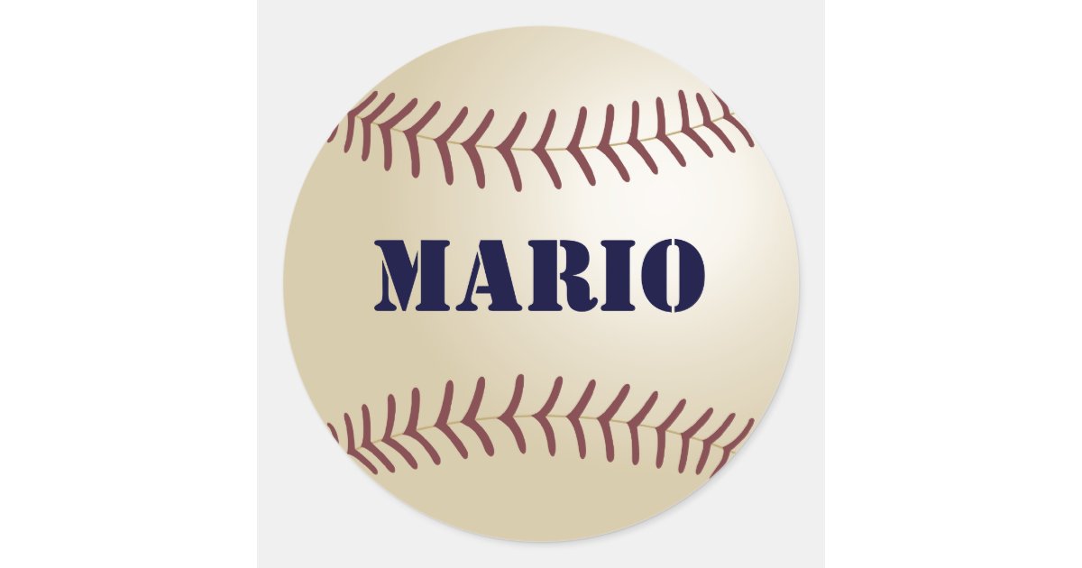 Mario Baseball Sticker / Seal | Zazzle