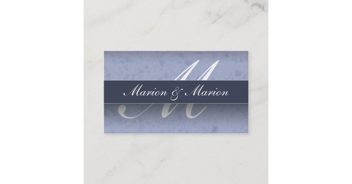 Marion & Marion Blue Business Card | Zazzle