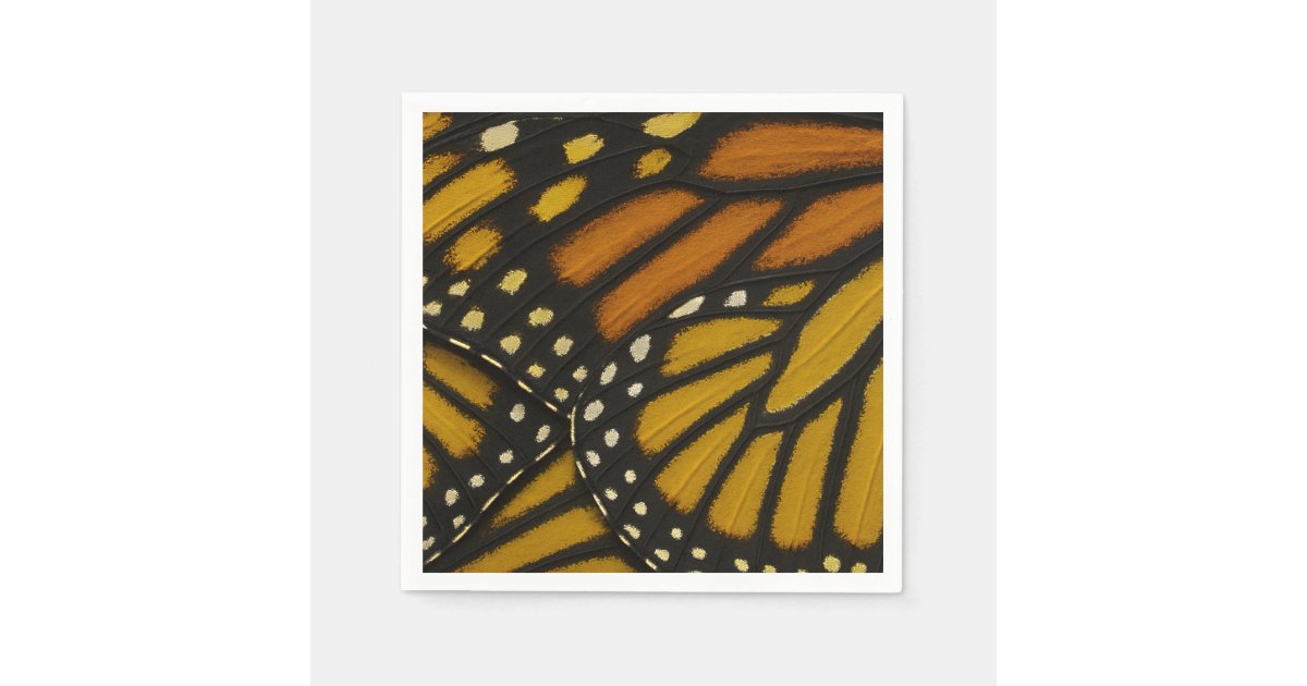 Mariposa Orange Yellow Monarch Butterfly Wing Napkins | Zazzle