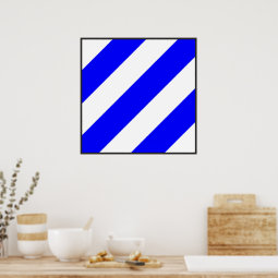 maritime alphabet signal flag number 6 six letter poster | Zazzle