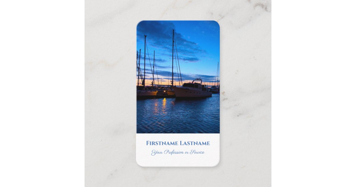 Maritime marina yacht pier travel agent tourism business card | Zazzle