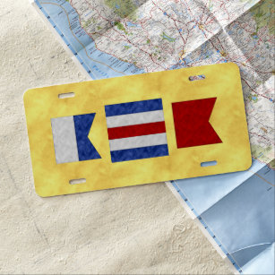 Nautical Flag License Plates | Zazzle