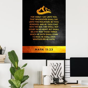 Mark 11:23 Bible Verse Poster | Zazzle