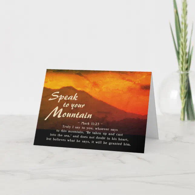 Mark 11:23 Speak to Your Mountain Bible Card | Zazzle