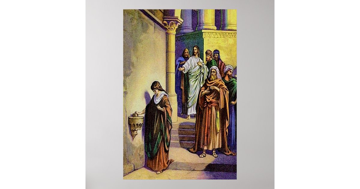 Mark 12:41-44 A Widow Gives All She Has poster | Zazzle