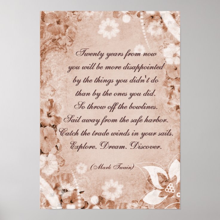 Mark Twain Quote Poster | Zazzle