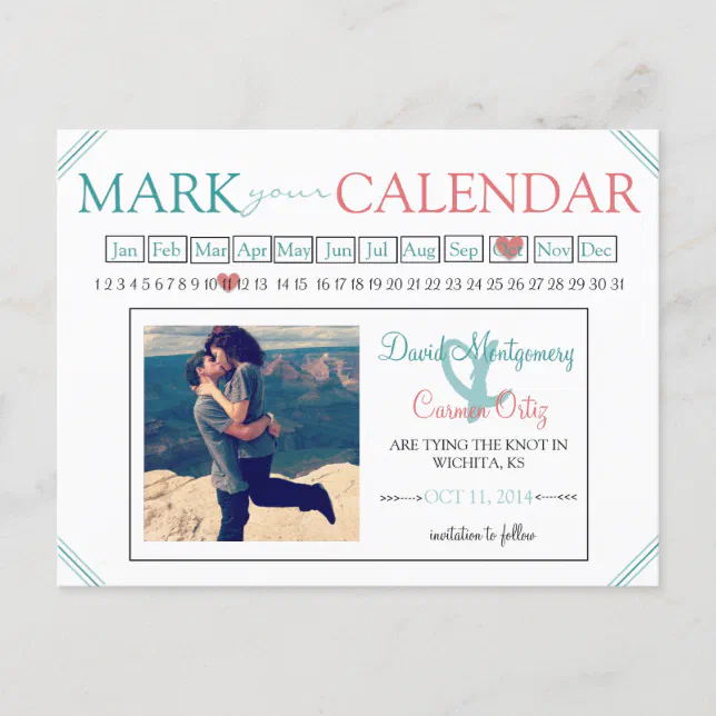 Mark Your Calendar Save the Date Postcard | Zazzle
