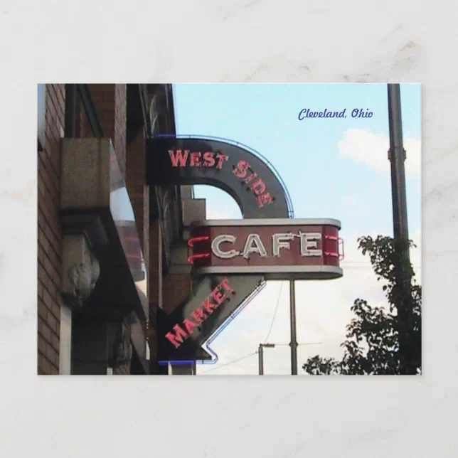Market Cafe Sign, Cleveland Ohio postcard | Zazzle