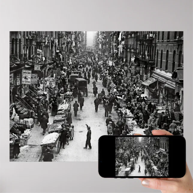 MARKET DAY - LOWER EAST SIDE MANHATTAN c. 1902 Poster | Zazzle