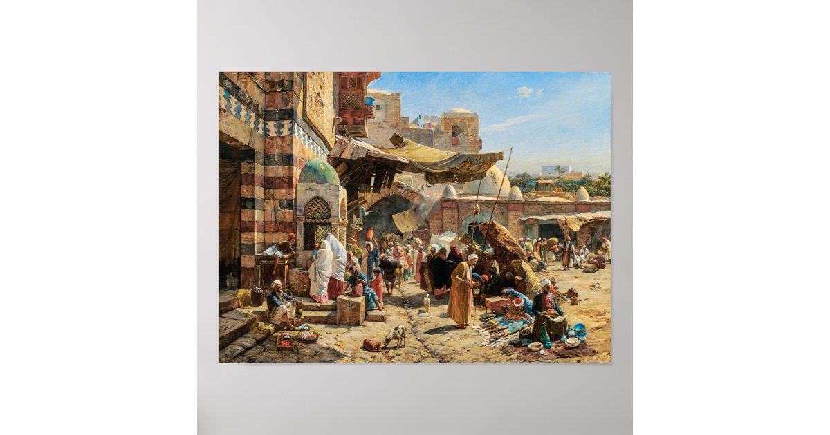 Market in Jaffa | Gustav Bauernfeind | Poster | Zazzle