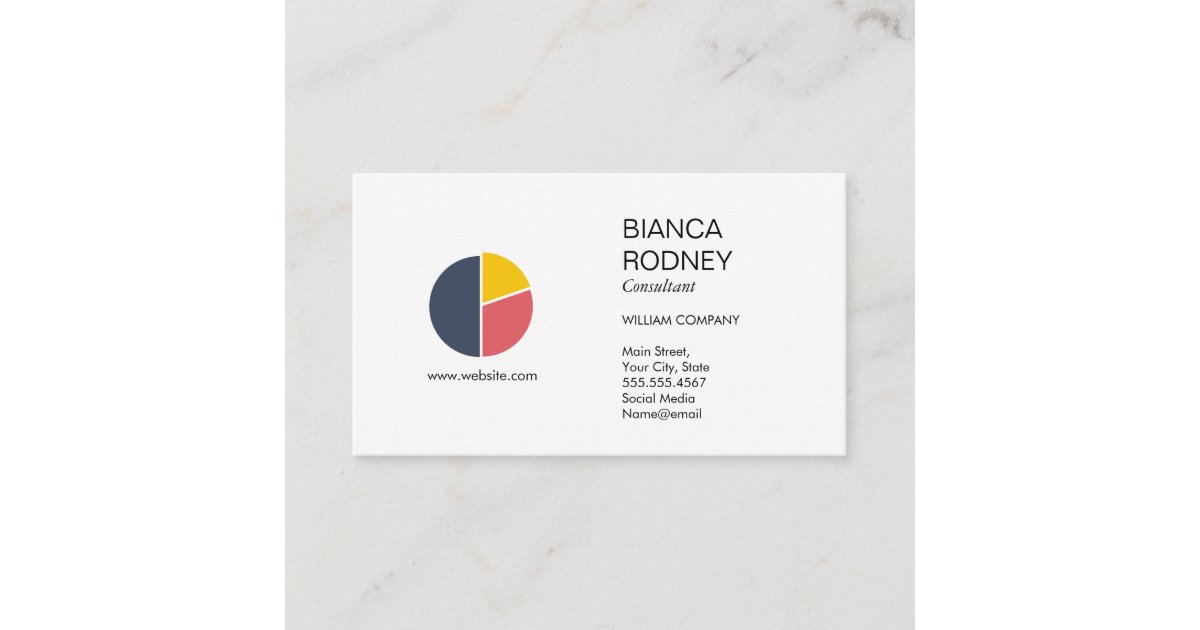 Marketing Consulting | Pie Chart Analytics Dots Business Card | Zazzle