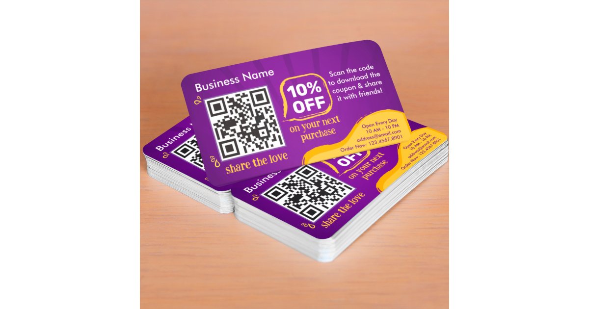 Marketing Discount QR Code To Scan For Customer Business Card | Zazzle
