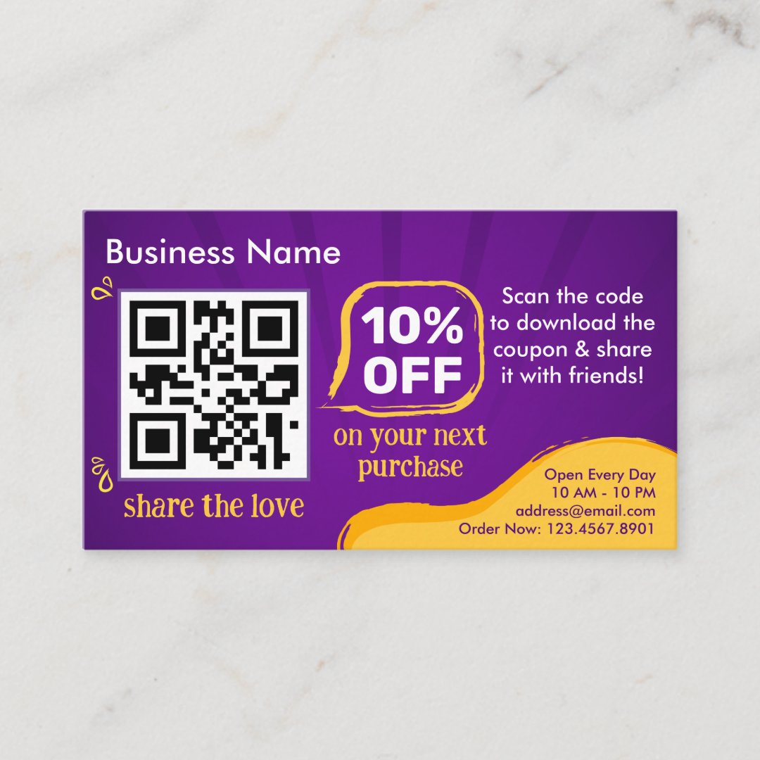 Marketing Discount QR Code To Scan For Customer Business Card | Zazzle